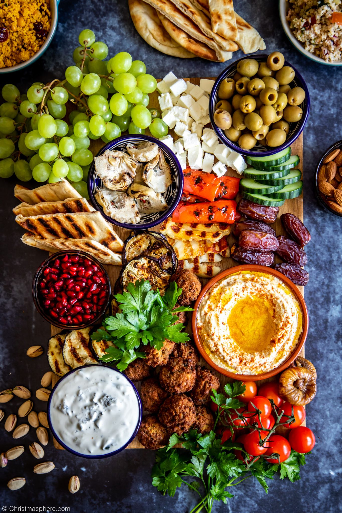 How To Make a Vegetarian Mezze Board | Food Platter for Entertaining