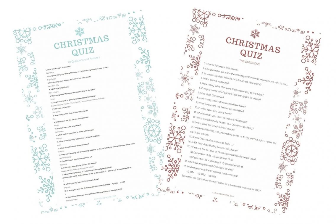 Family Christmas Quiz 20 Questions And Answers Family Christmas Quiz 20 Questions And Answers